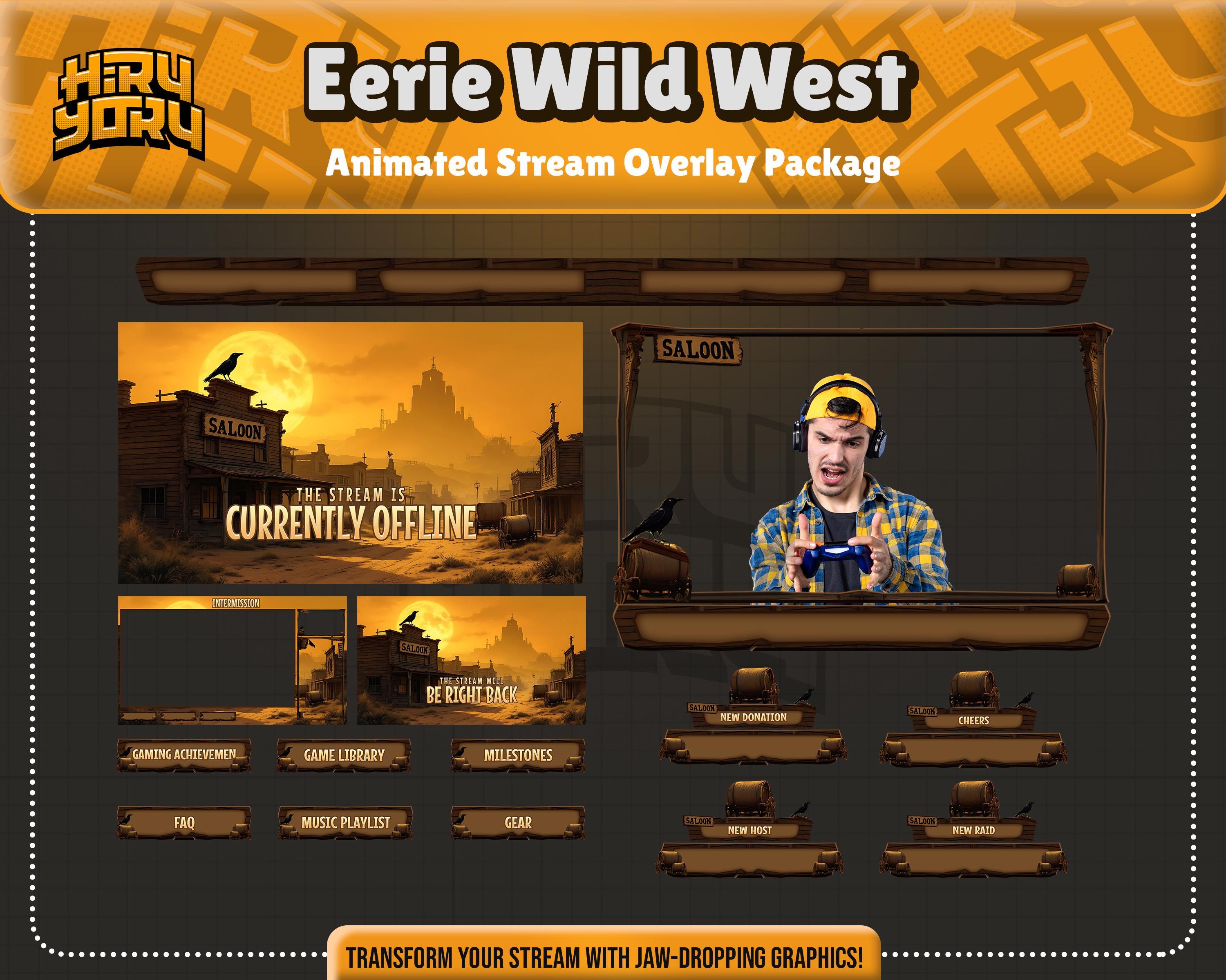 Eerie Wild West Animated Stream Overlay : Haunted Saloon Theme - Etsy
