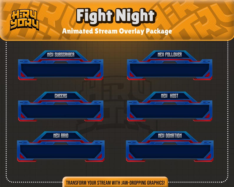 Fight Night Animated Stream Overlay : Boxing Arena Theme - Etsy