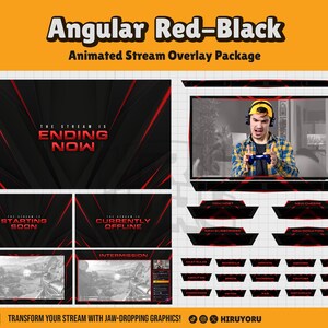 Red-black Animated Stream Overlay : Angular Design (digital Download ...