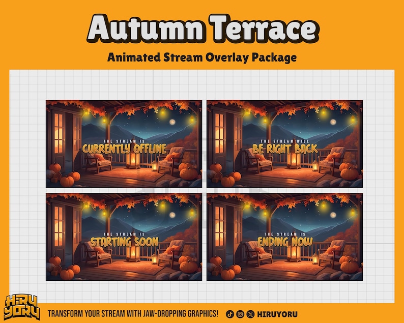 Autumn Terrace Animated Stream Overlay Package : Cozy Mountain View - Etsy