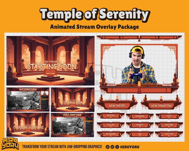 Temple of Serenity Animated Overlay Package Glowing Candles & Sacred ...