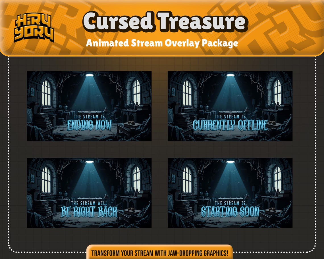 Cursed Treasure Animated Stream Overlay : Spooky Gothic Design - Etsy
