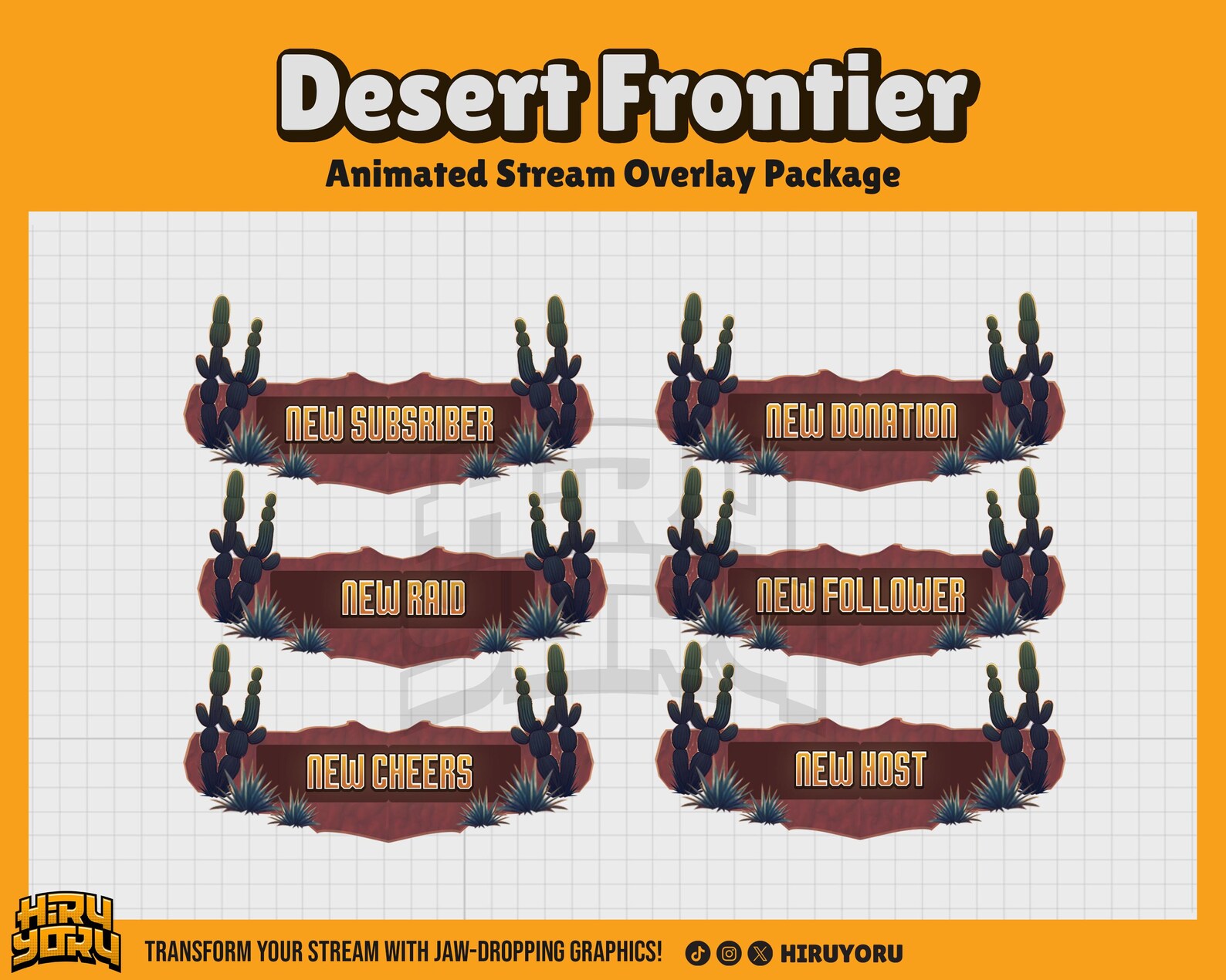 Desert Frontier Animated Stream Overlay : Wild West Twitch, Youtube ...