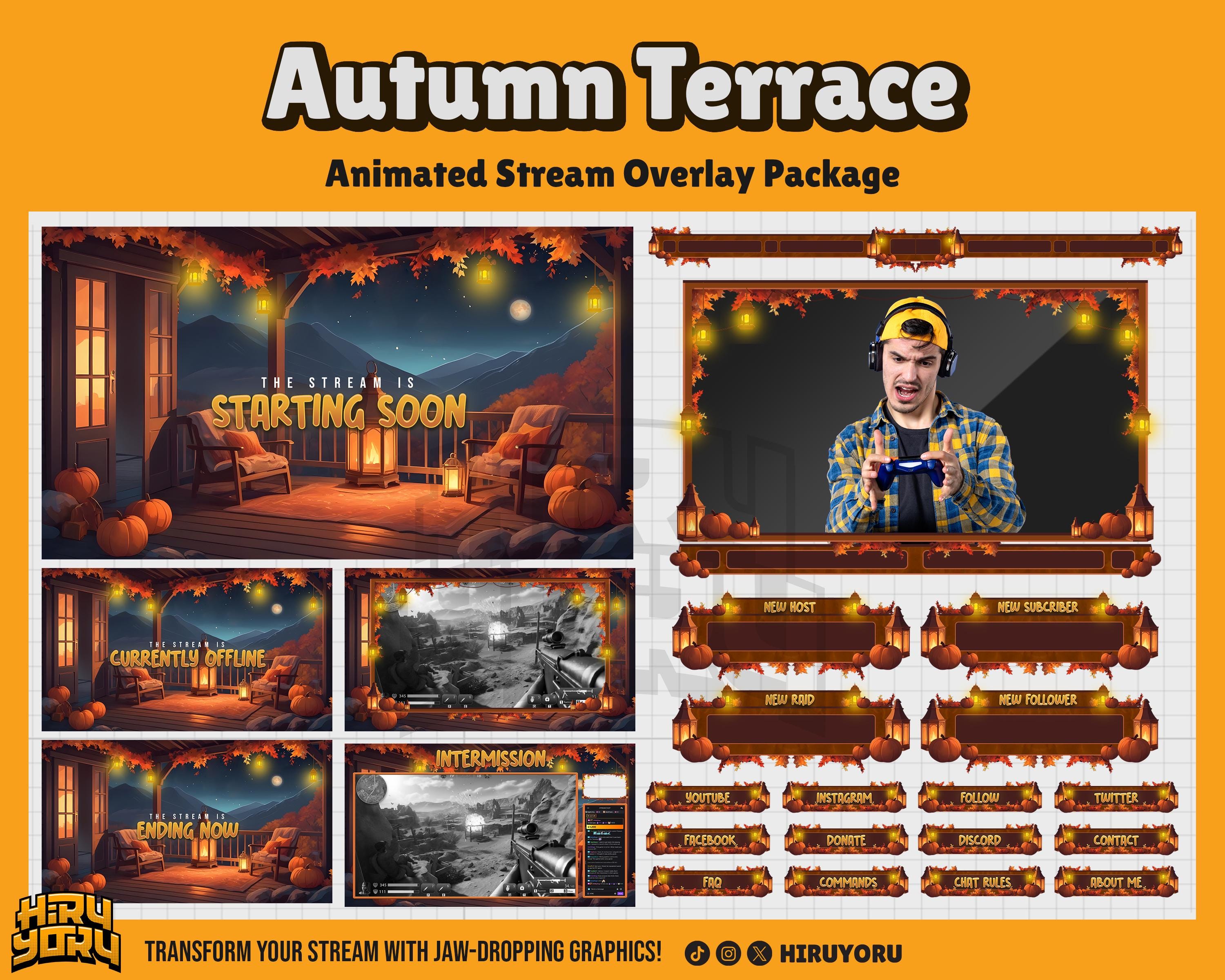 Autumn Terrace Animated Stream Overlay Package : Cozy Mountain View - Etsy