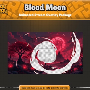 Blood Moon Animated Stream Overlay Package, Dark Fantasy Gothic Design ...