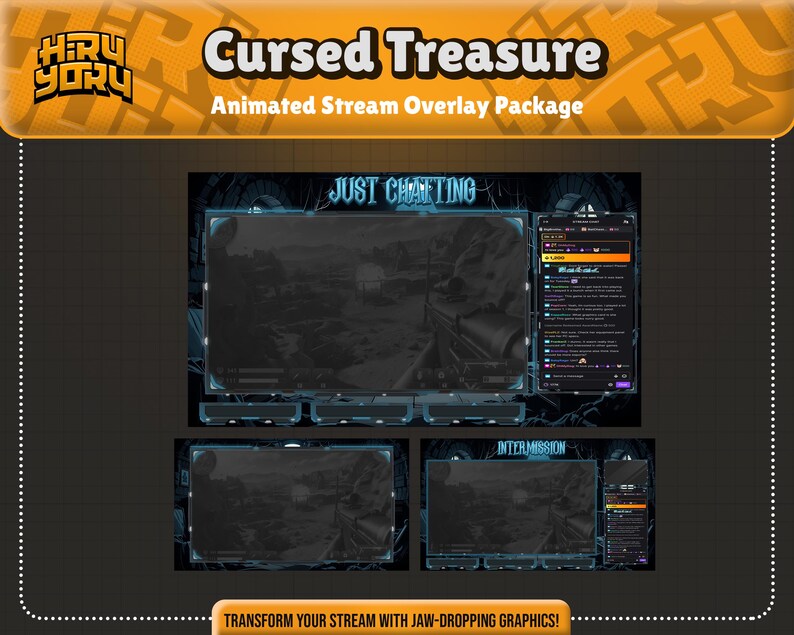 Cursed Treasure Animated Stream Overlay Package for Twitch, Youtube ...