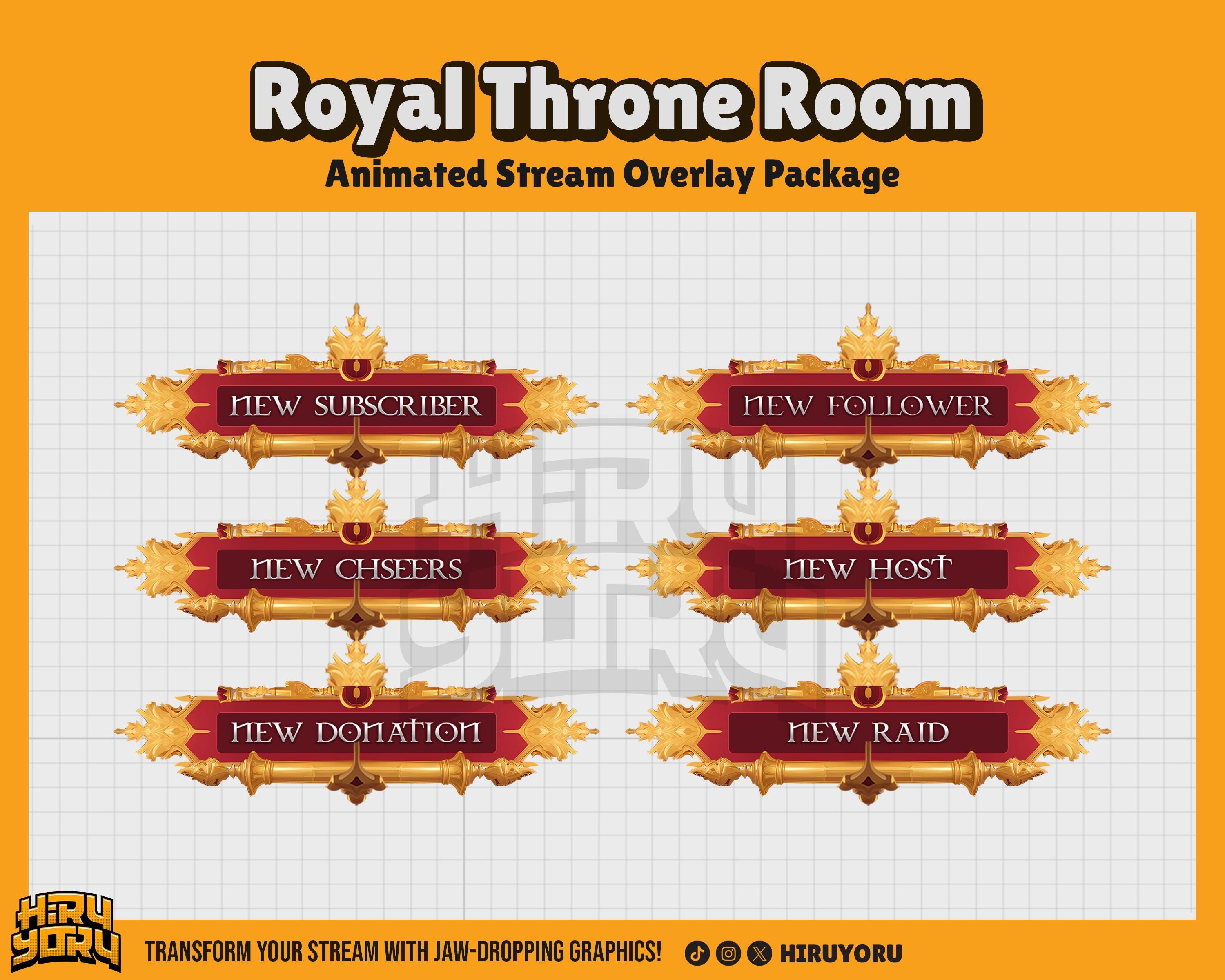 Royal Throne Room Animated Stream Overlay Pack : Golden Graphics - Etsy