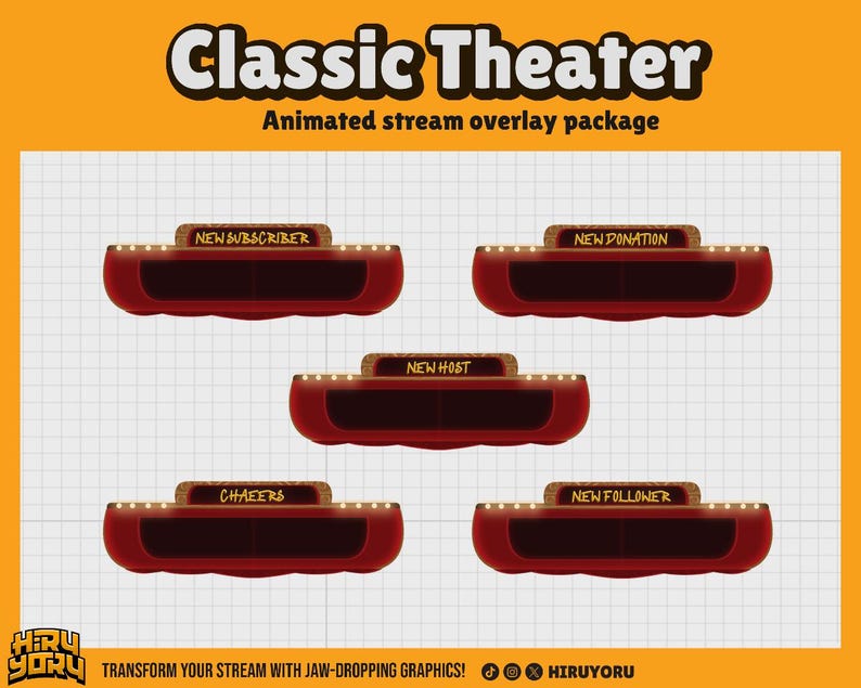 Classic Theater Animated Stream Overlay Package - Etsy
