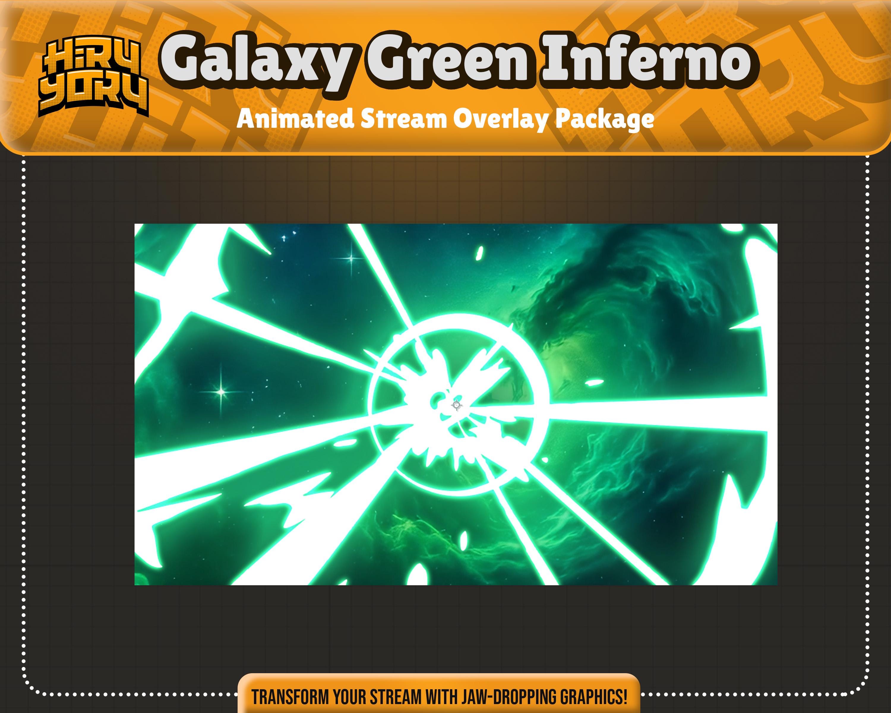 Galaxy Green Inferno Animated Stream Overlay : Sci-fi Space Design - Etsy