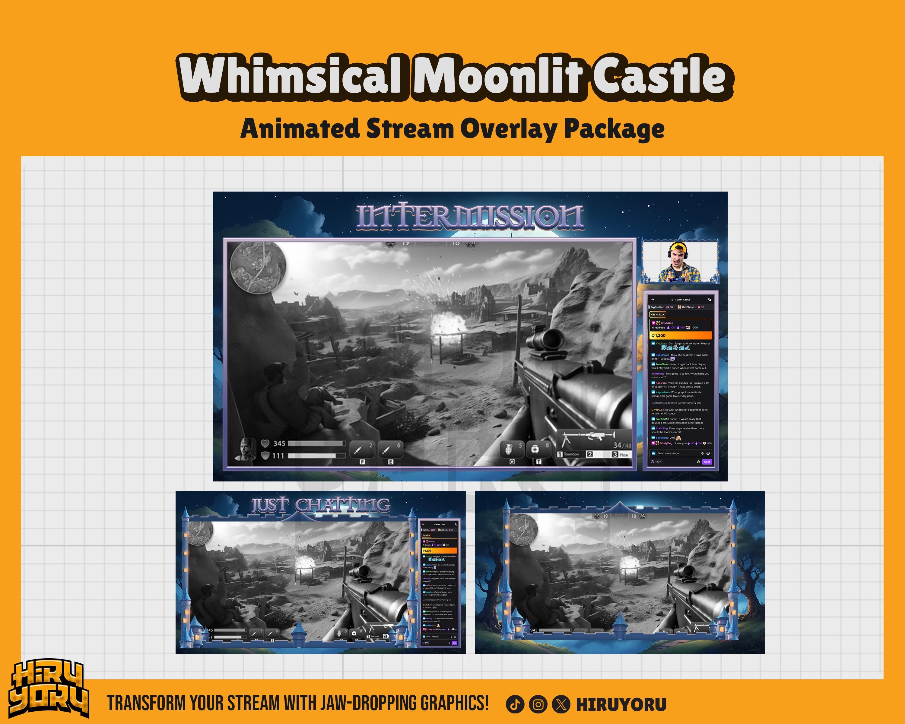 Moonlit Castle Animated Stream Overlay Package for Twitch, Youtube ...