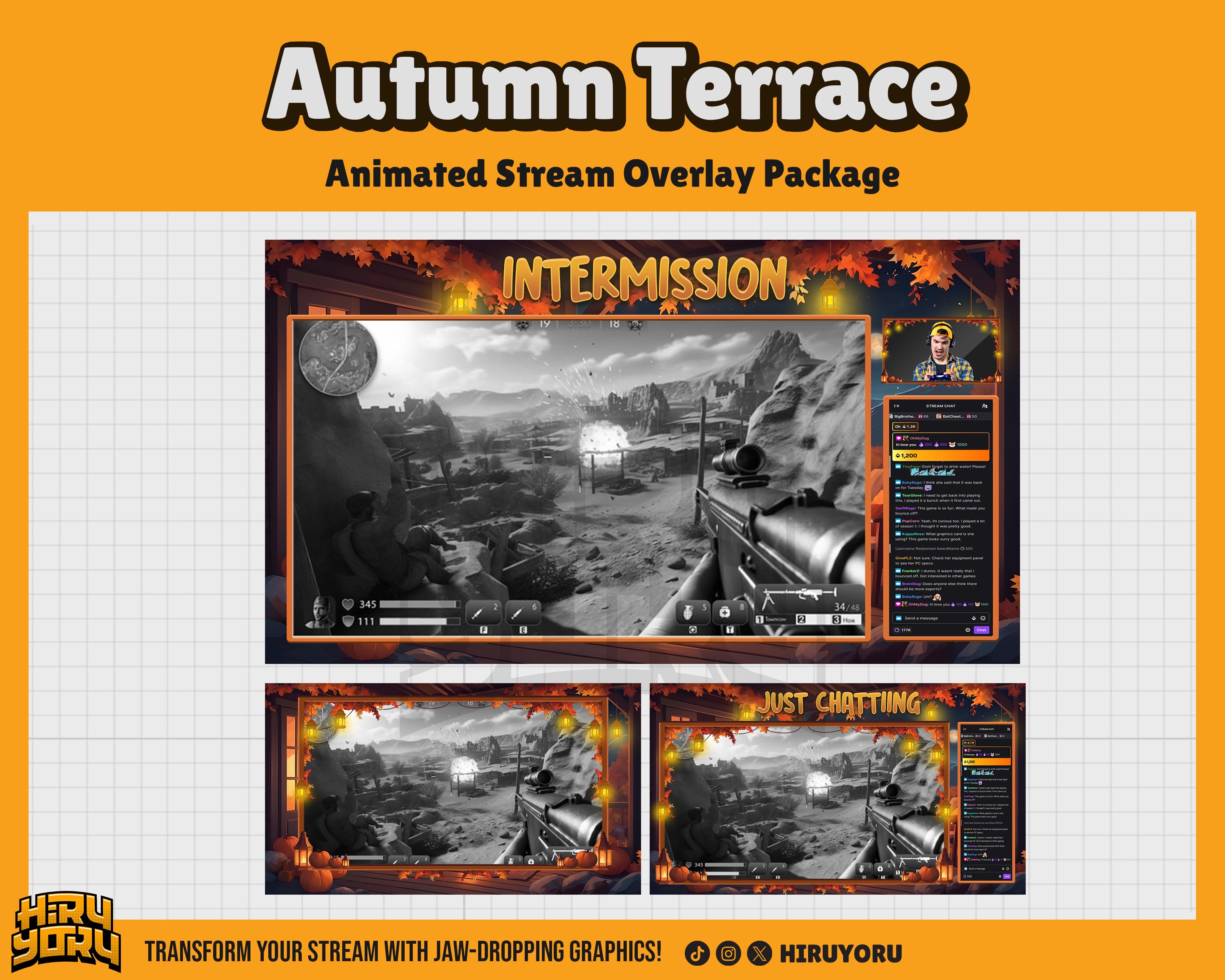 Autumn Terrace Animated Stream Overlay Package : Cozy Mountain View - Etsy