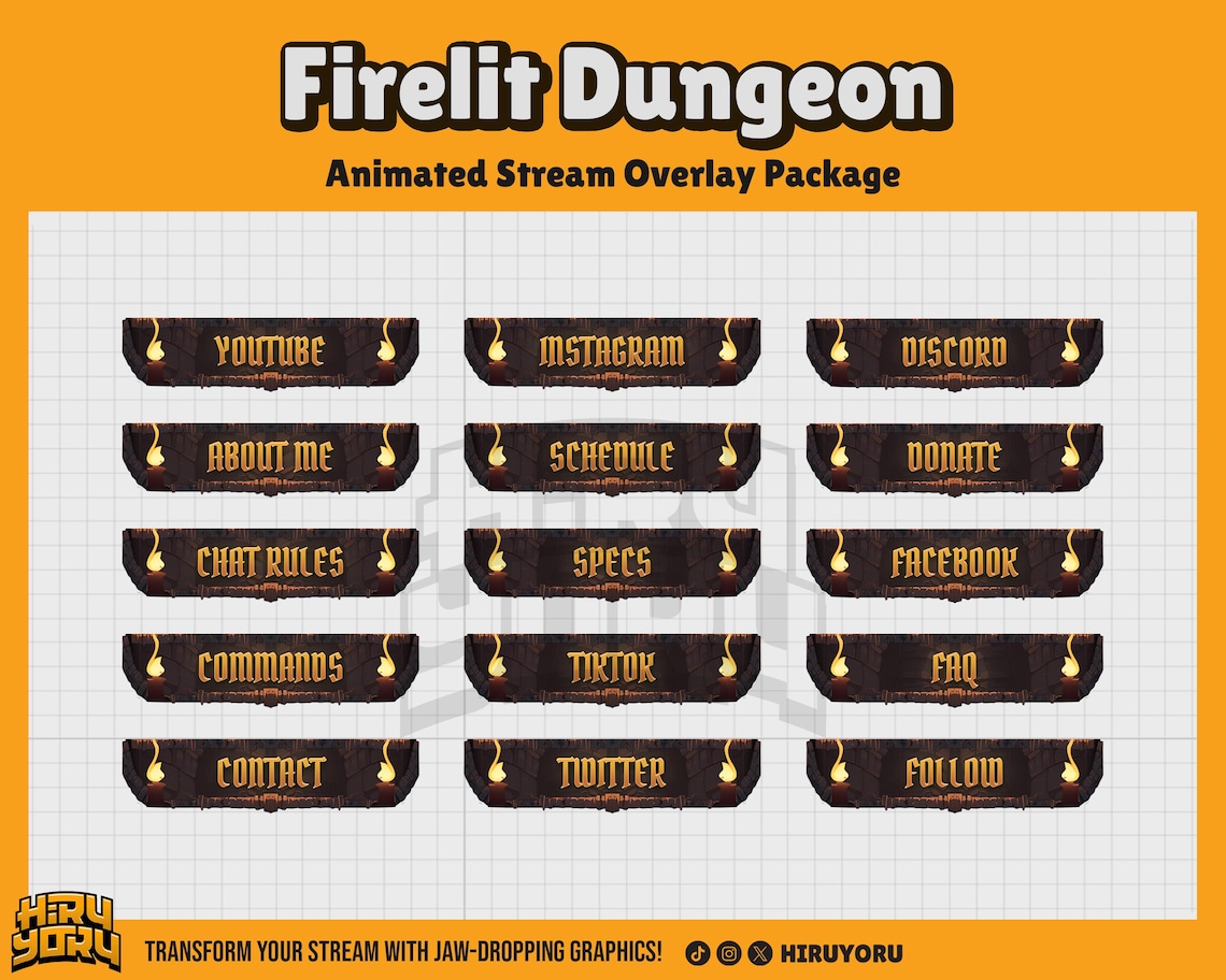 Firelit Dungeon Animated Stream Overlay Package : Medieval Theme - Etsy