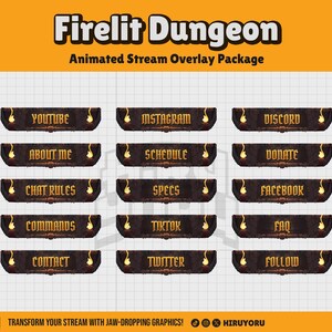 Firelit Dungeon Animated Stream Overlay Package : Medieval Theme - Etsy