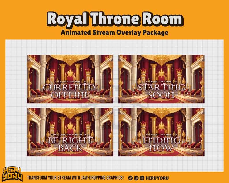 Royal Throne Room Animated Stream Overlay Pack : Golden Graphics - Etsy