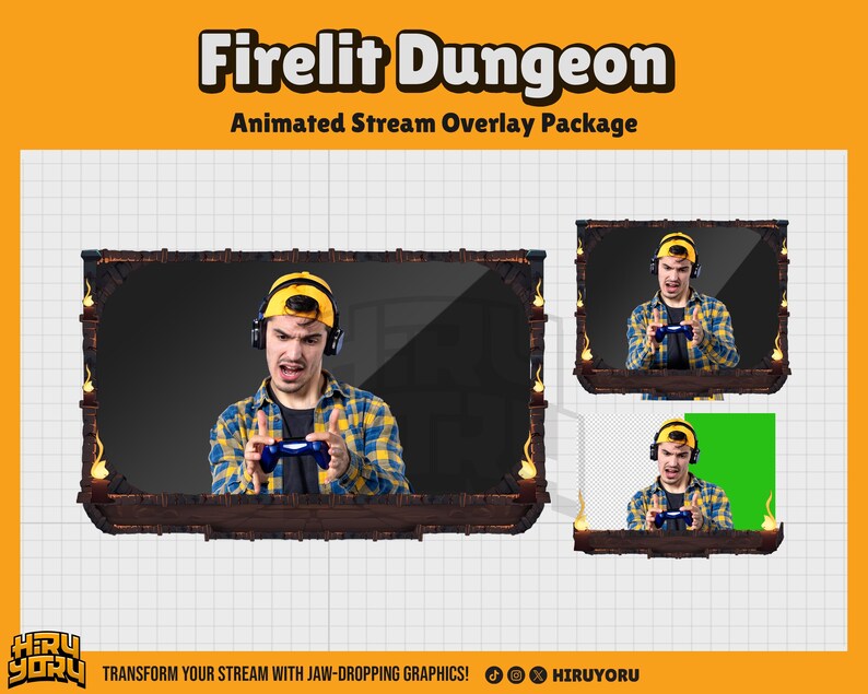 Firelit Dungeon Animated Stream Overlay Package : Medieval Theme - Etsy