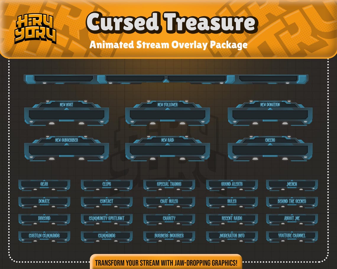 Cursed Treasure Animated Stream Overlay : Spooky Gothic Design - Etsy