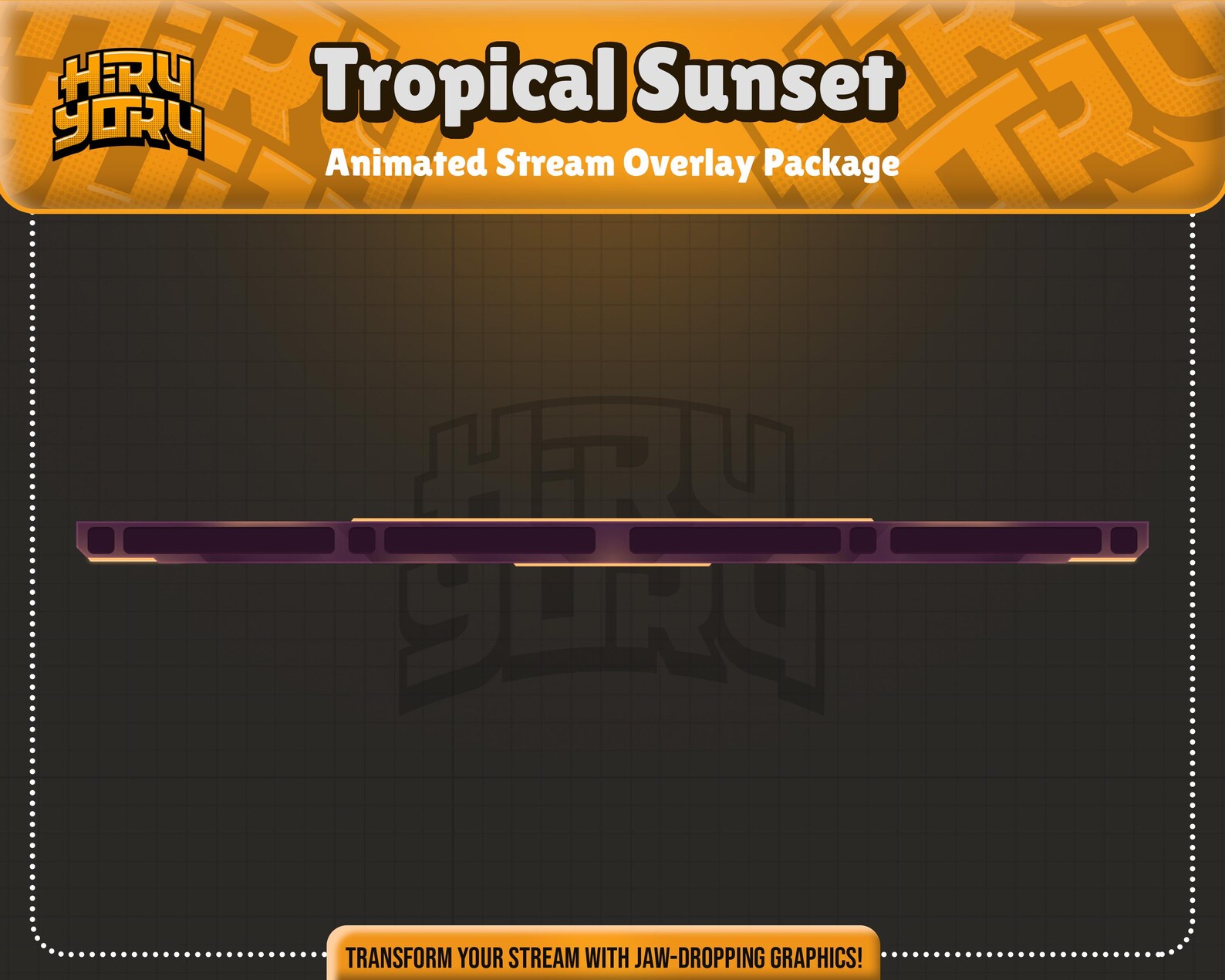 Tropical Sunset Animated Stream Overlay Package - Etsy