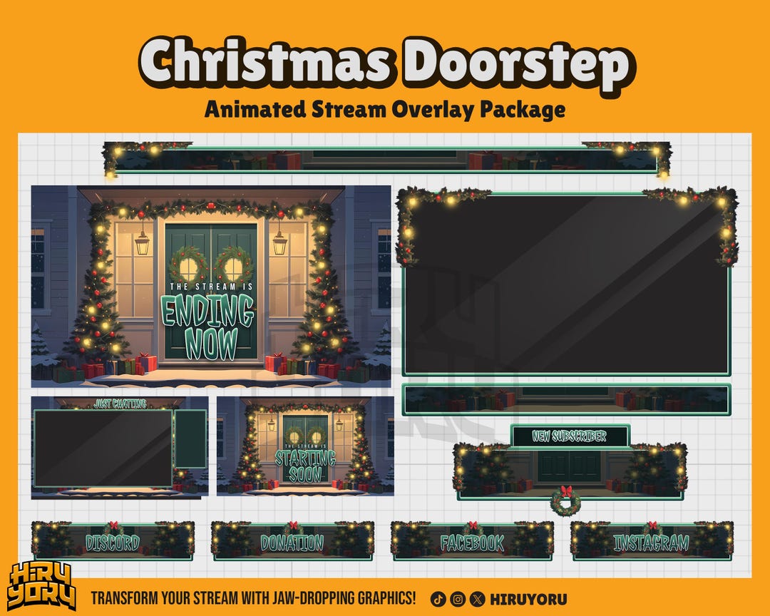 Christmas Doorstep Animated Stream Overlay : Cozy Holiday Pack - Etsy