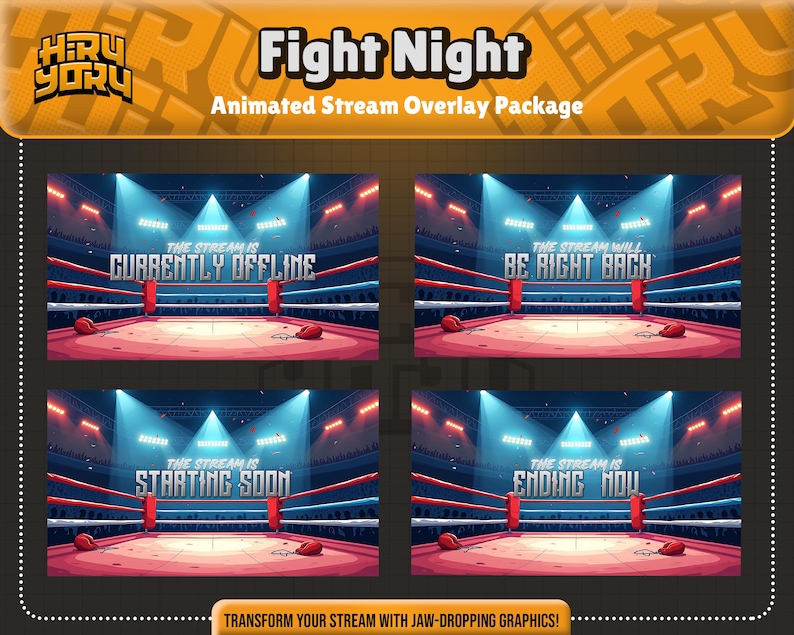 Fight Night Animated Stream Overlay : Boxing Arena Theme - Etsy