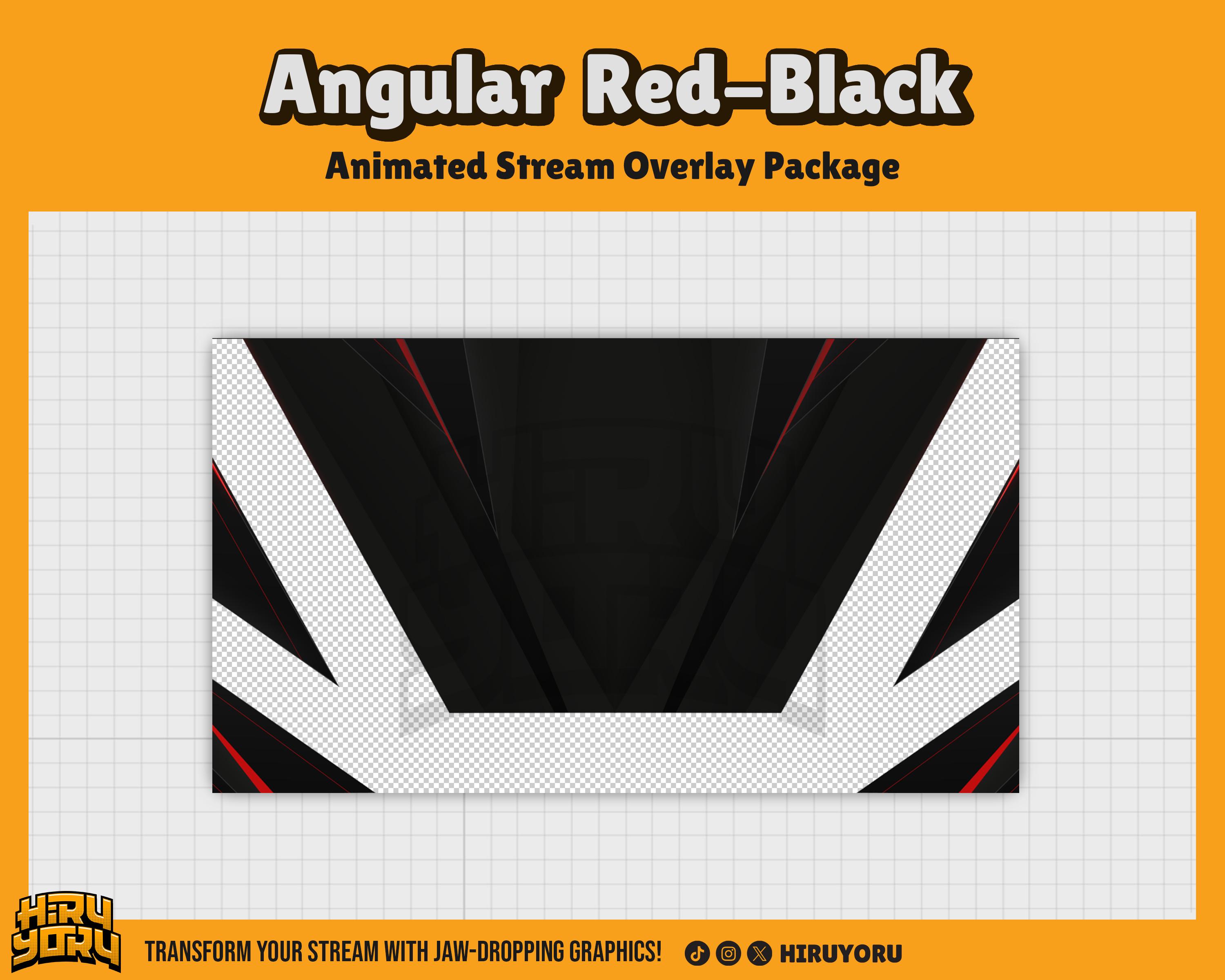 Red-black Animated Stream Overlay : Angular Design (digital Download ...