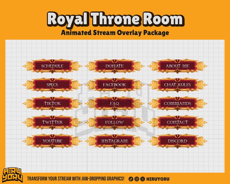 Royal Throne Room Animated Stream Overlay Pack : Golden Graphics - Etsy
