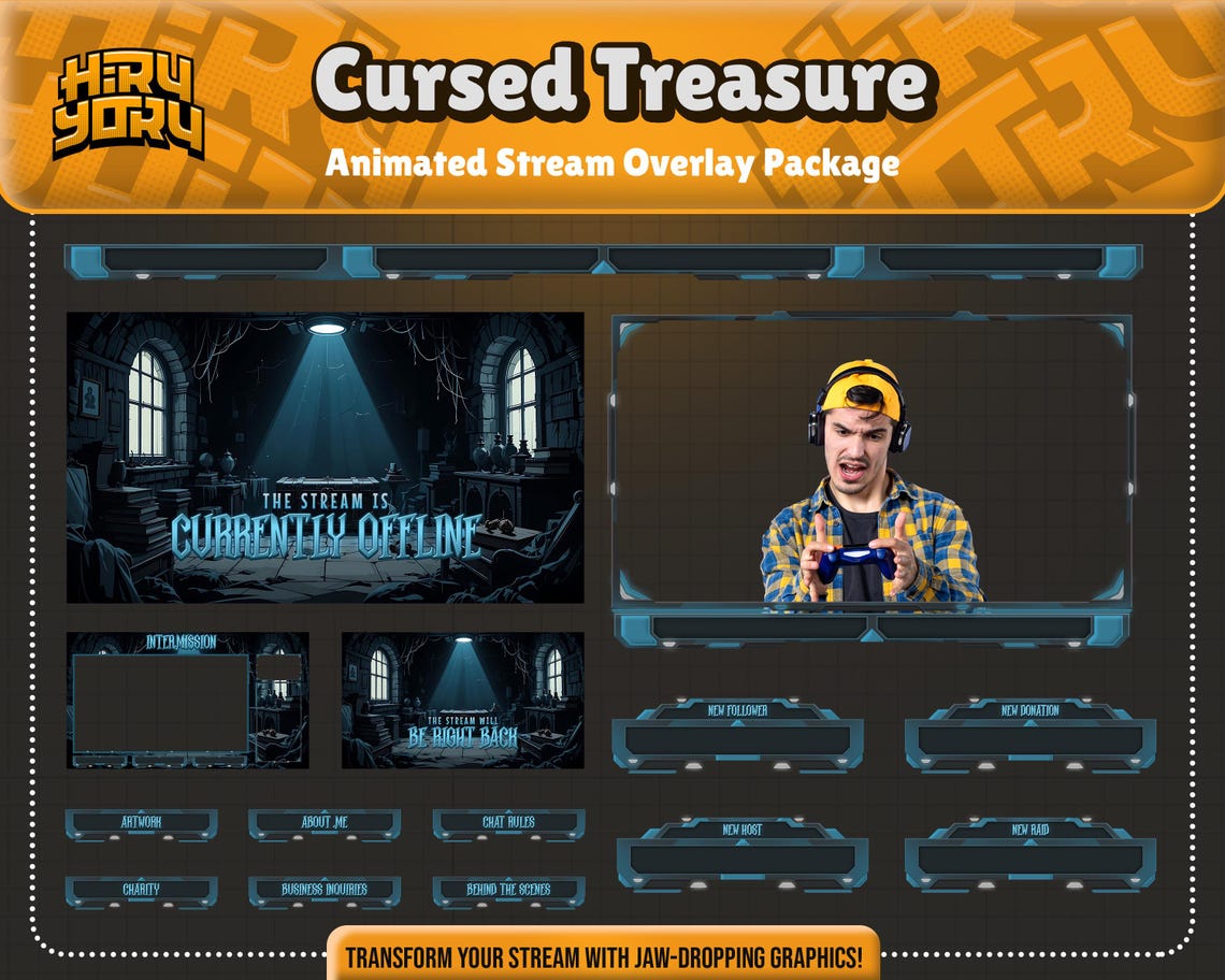 Cursed Treasure Animated Stream Overlay : Spooky Gothic Design - Etsy