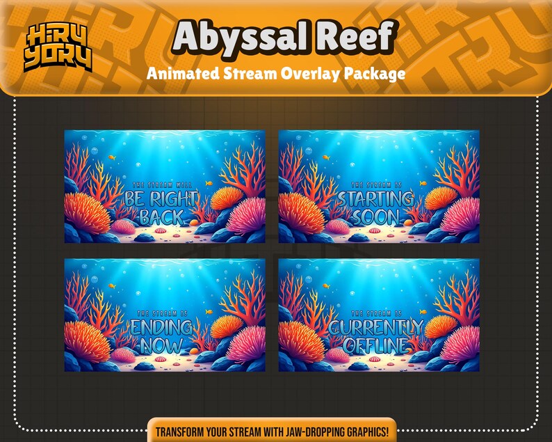 Abyssal Reef Animated Stream Overlay : Coral Theme - Etsy