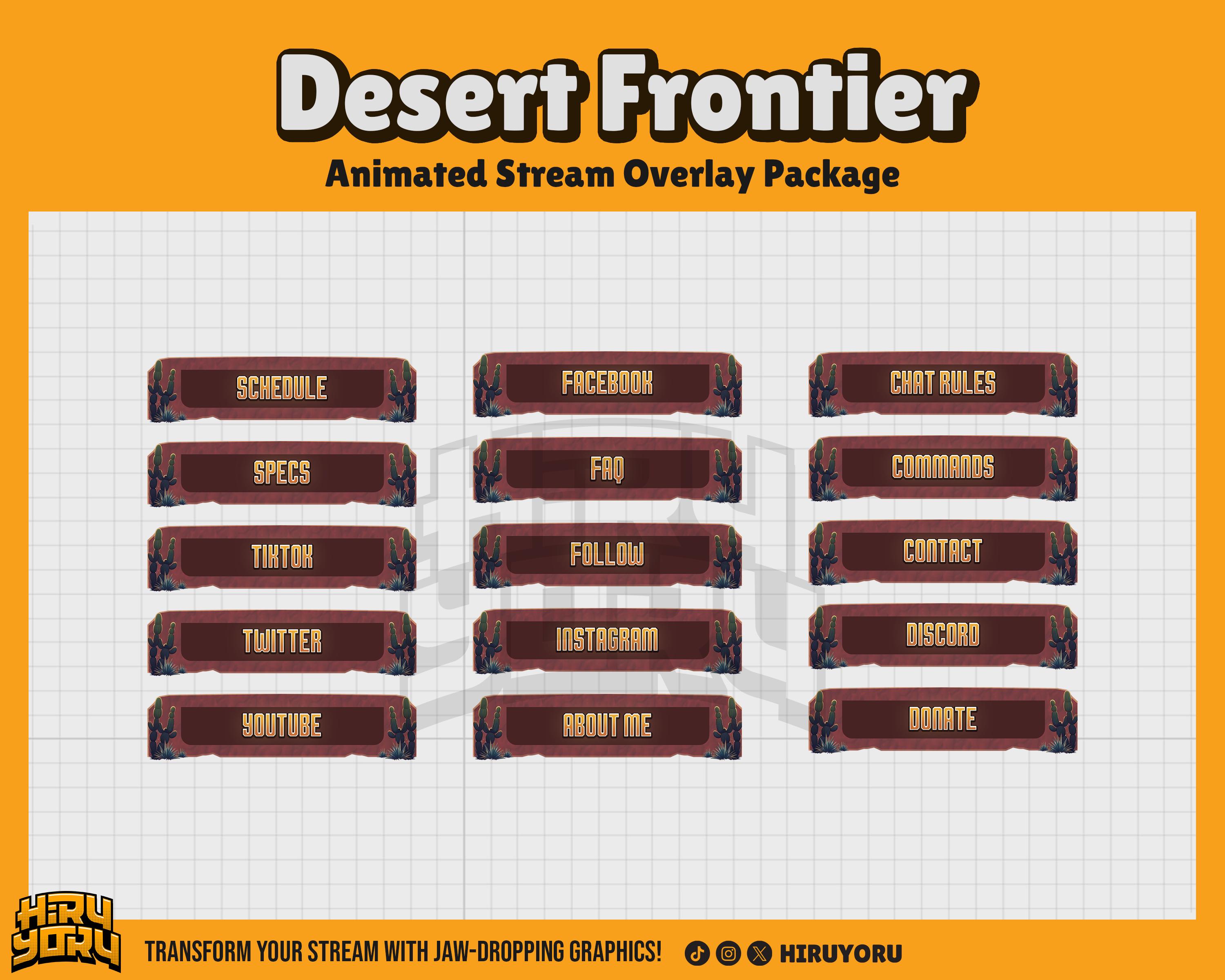 Desert Frontier Animated Stream Overlay : Wild West Twitch, Youtube ...