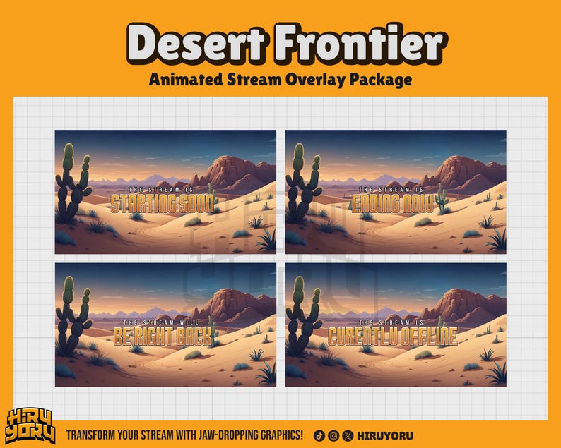 Desert Frontier Animated Stream Overlay : Wild West Twitch, Youtube ...