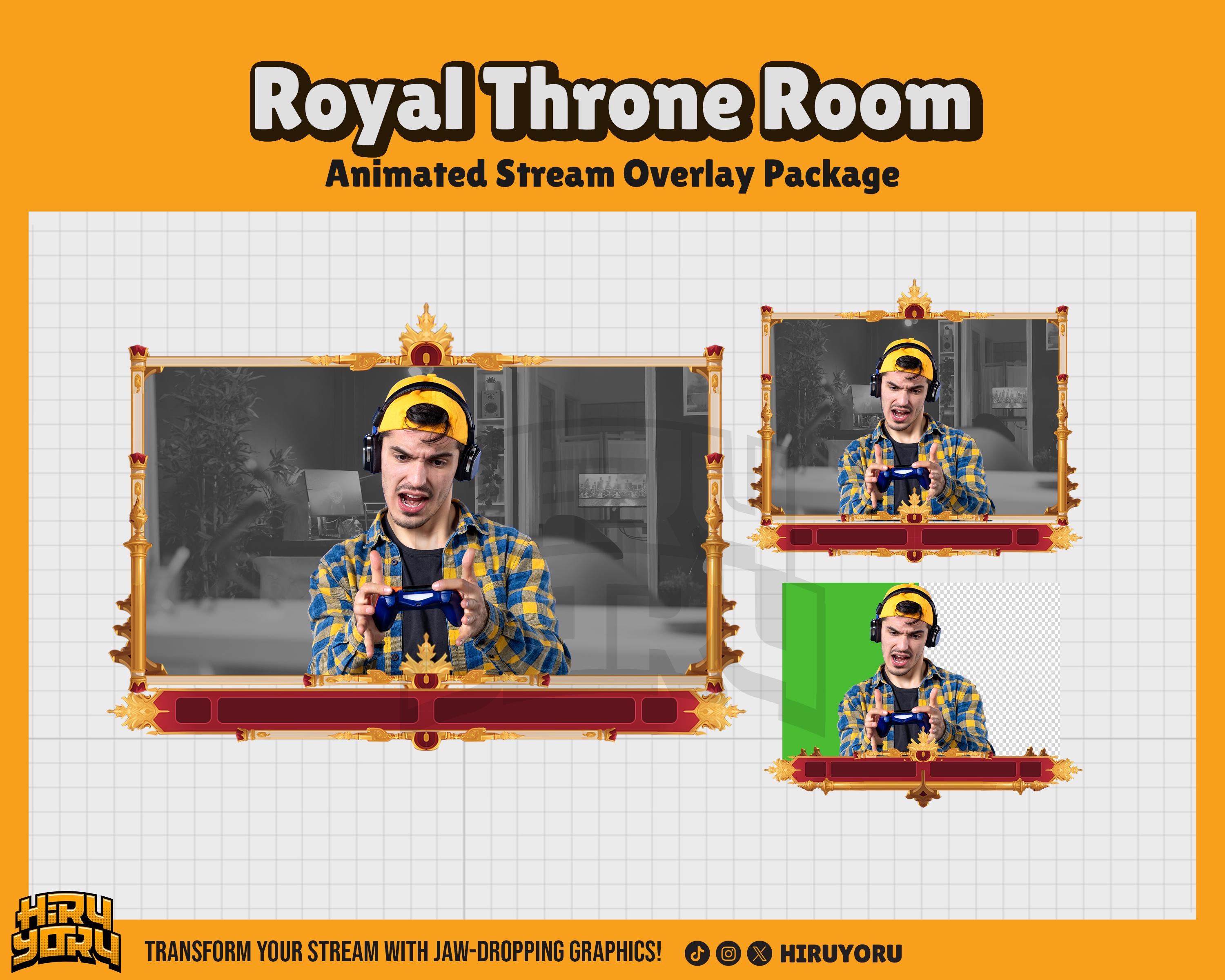 Royal Throne Room Animated Stream Overlay Pack : Golden Graphics - Etsy