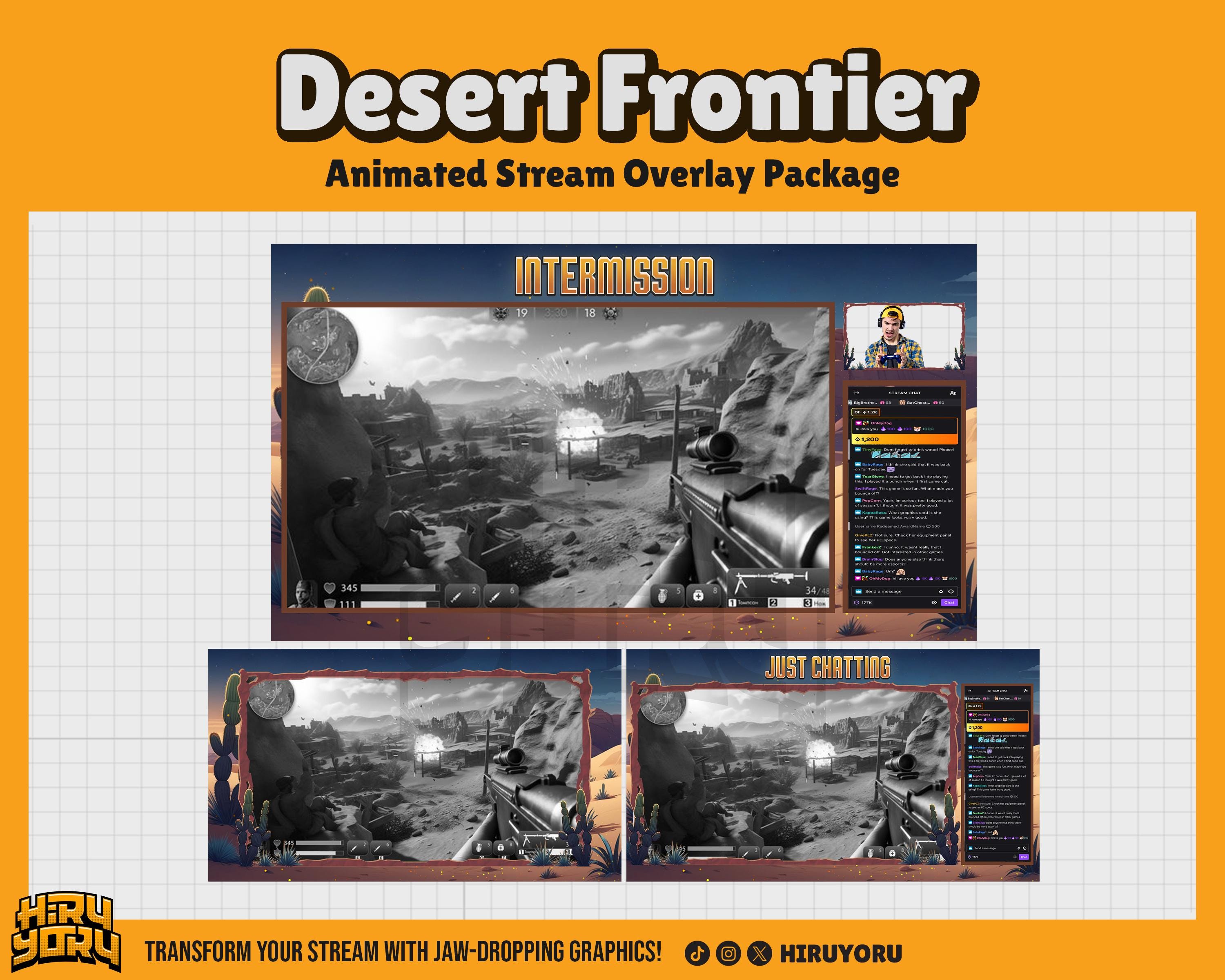 Desert Frontier Animated Stream Overlay : Wild West Twitch, Youtube ...