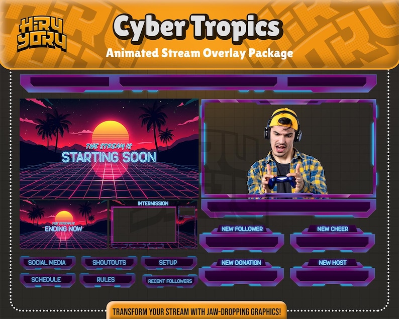 Custom Twitch Overlay – Animated Stream Package for Twitch, Kick ...
