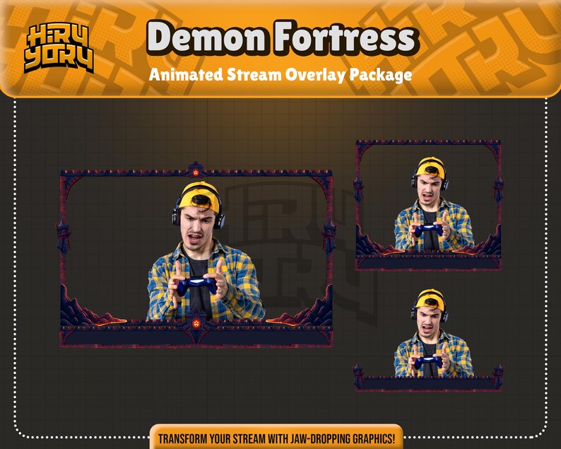 Demon Fortress Animated Stream Overlay for Twitch, Youtube, Kick ...