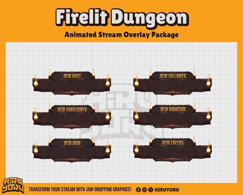 Firelit Dungeon Animated Stream Overlay Package : Medieval Theme - Etsy
