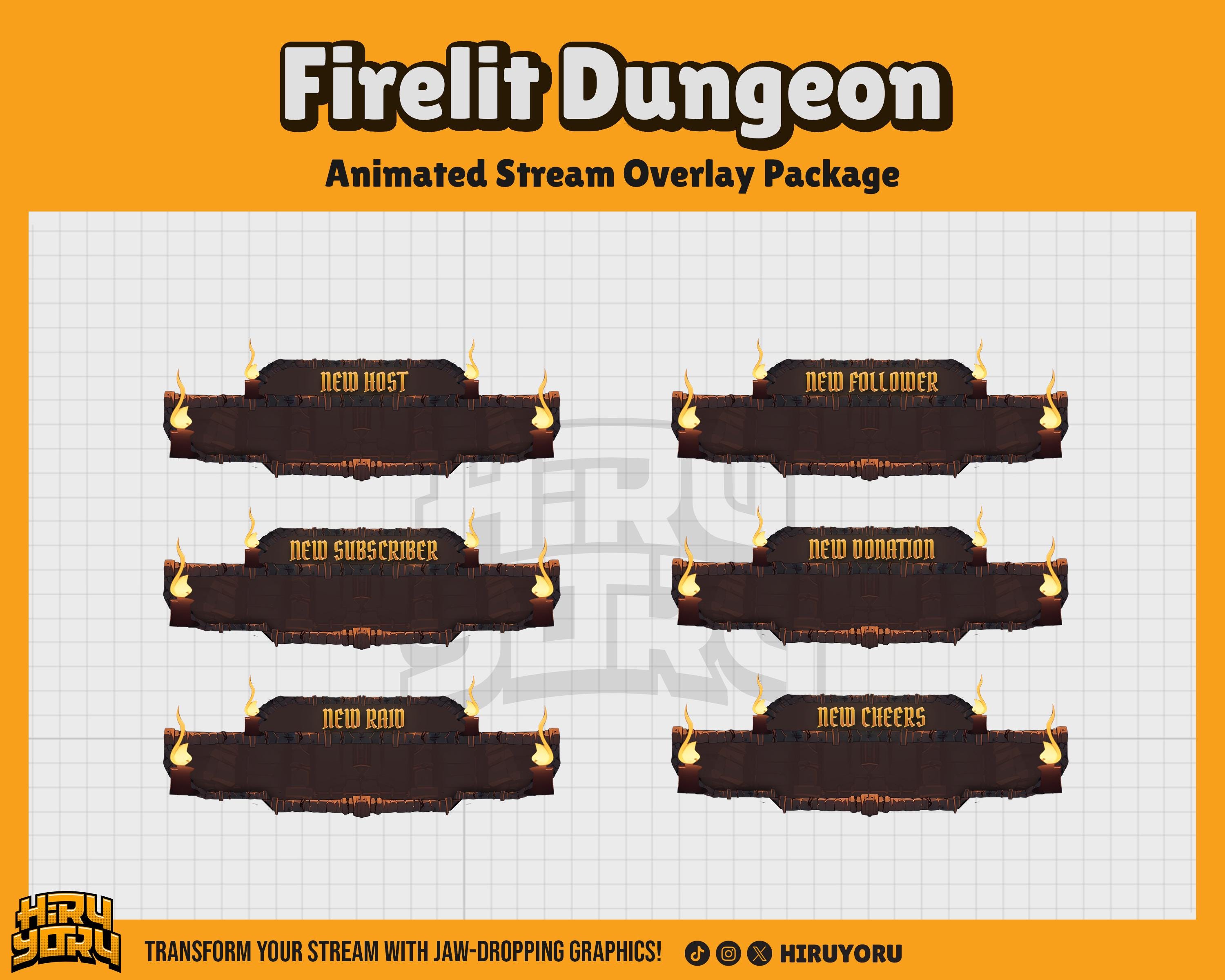 Firelit Dungeon Animated Stream Overlay Package : Medieval Theme - Etsy