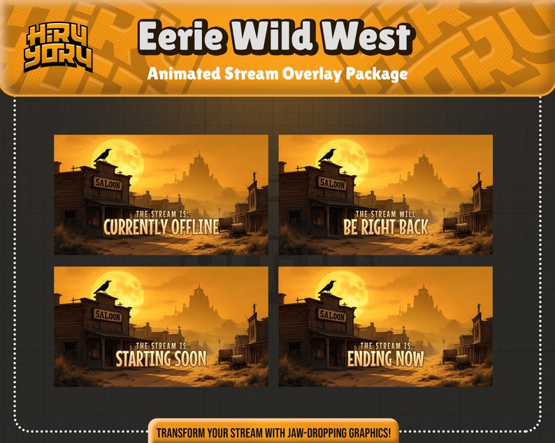 Eerie Wild West Animated Stream Overlay : Haunted Saloon Theme - Etsy