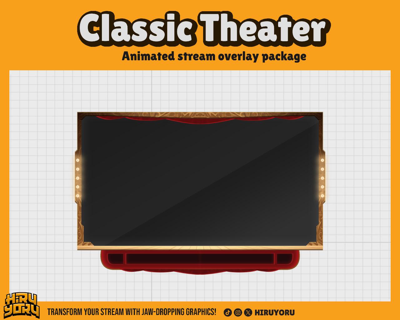 Classic Theater Animated Stream Overlay Package - Etsy
