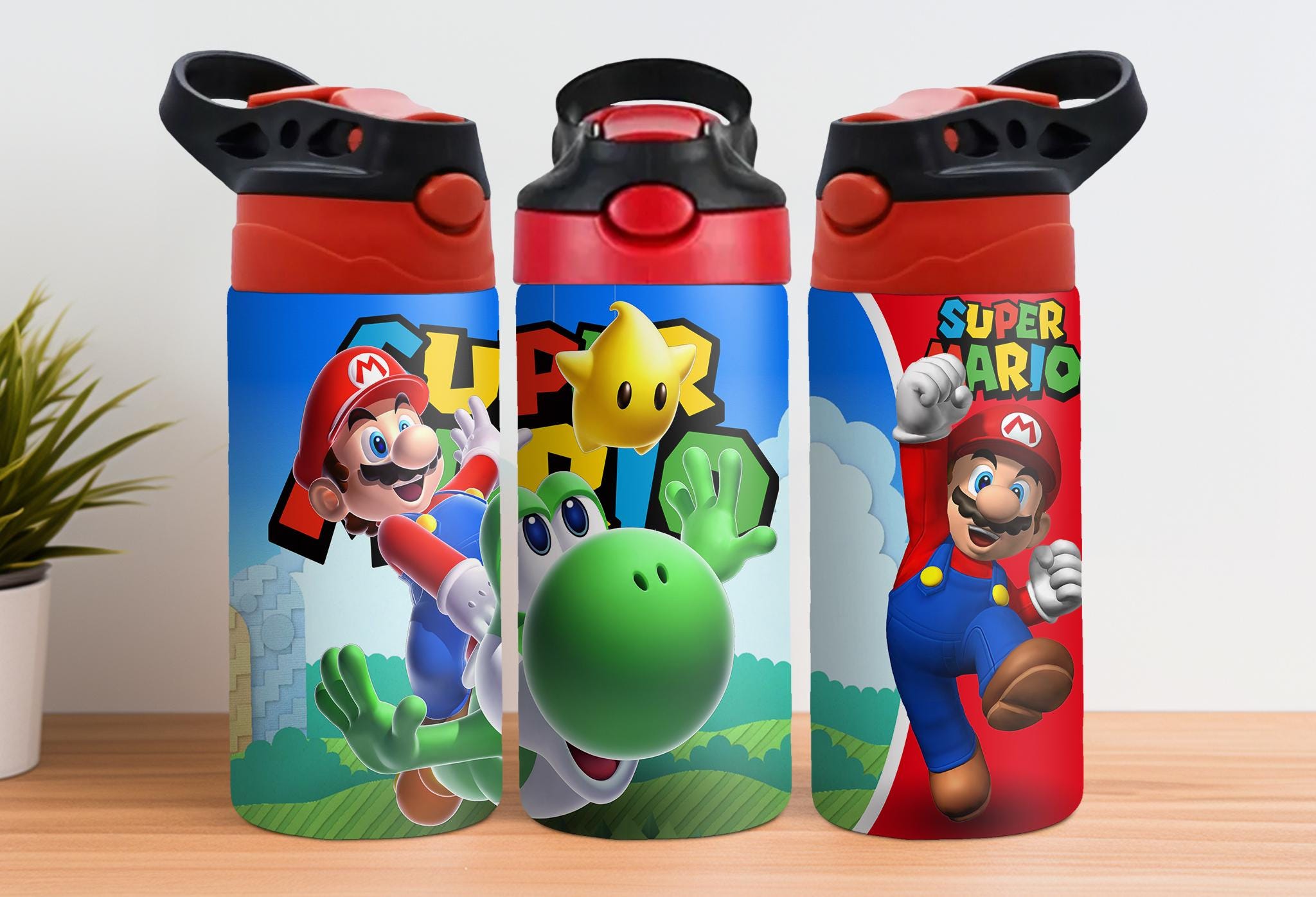 Mario 12oz Sippy Cup, Kids Cartoon Png, Super Mario Tumbler Wrap, Mario ...