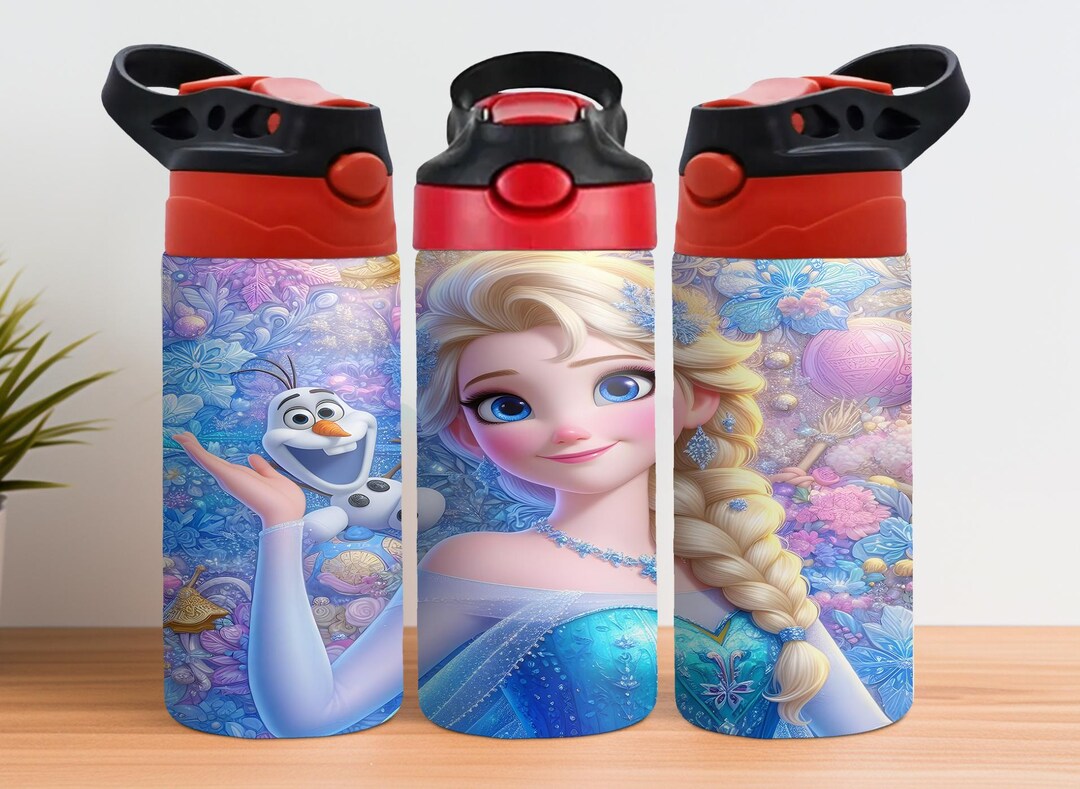 Frozen Cartoon 12oz Sippy Cup Sublimation Design, Frozen 12oz Flip Top ...