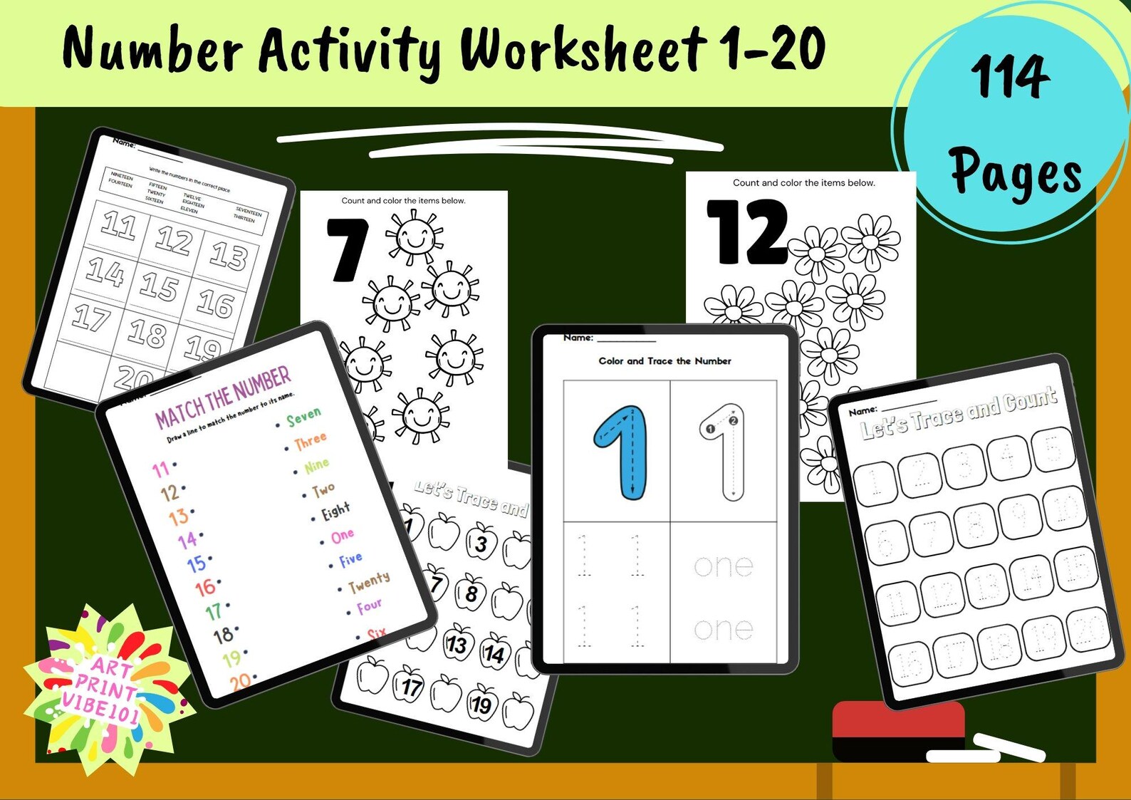 Numbers Worksheets 1-20 for Preschool, Number of the Week, Number of ...