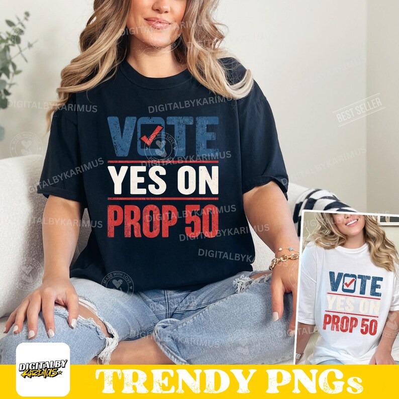 Vintage Vote YES on Prop 50 PNG Retro Patriotic Png Political Statement ...