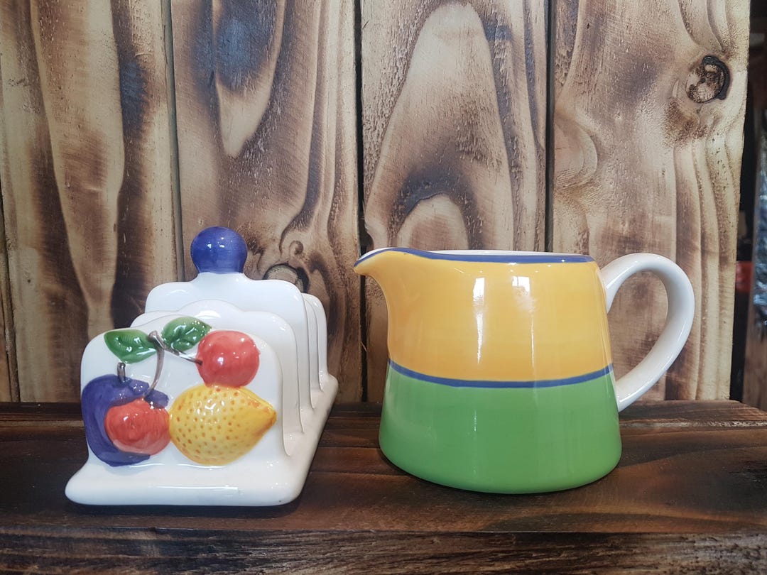 Vintage Rayware Ceramic Milk Jug and Toast Rack Set - Etsy