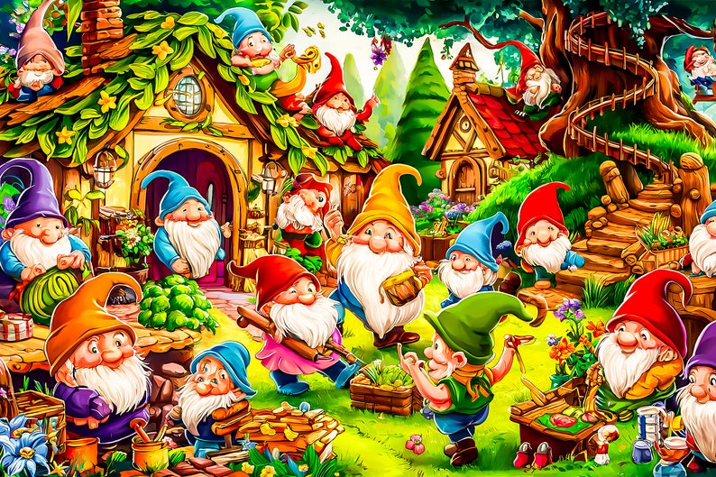 Gnome Garden Poster by Ten Minute Turns 20x30 Digital Poster Art - Etsy