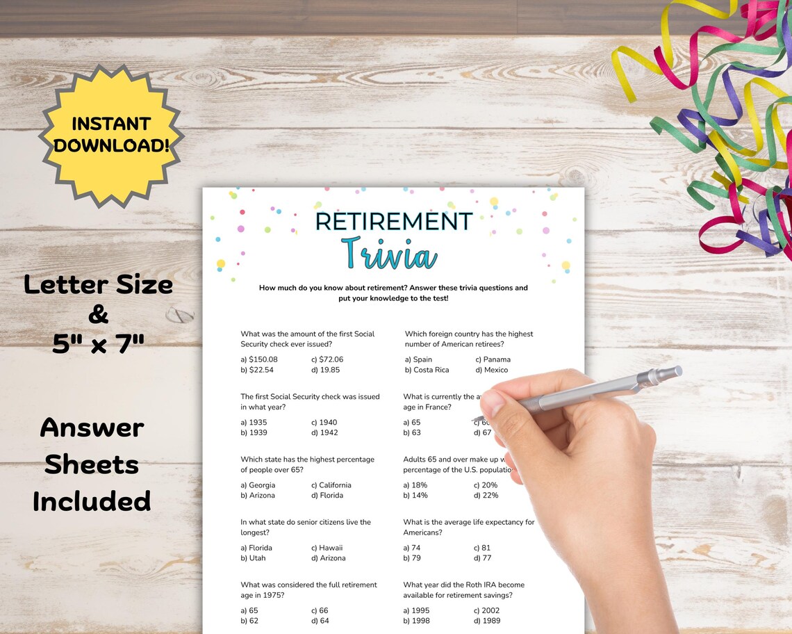 Retiree Games Bundle, Retiree Party Games, Adult Party Games ...