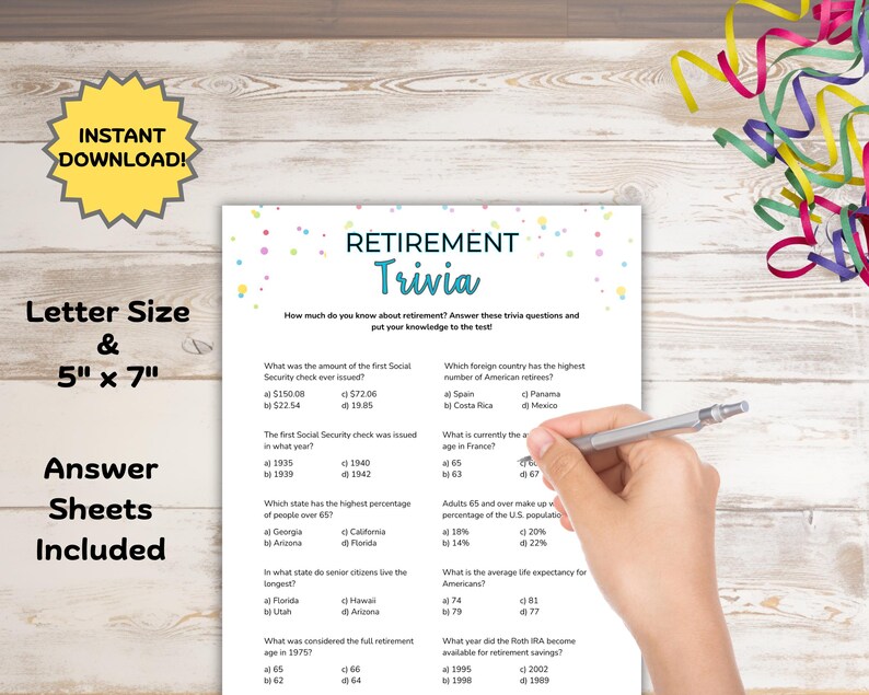 Retiree Games Bundle, Retiree Party Games, Adult Party Games ...