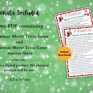Christmas Movie Trivia Game, Trivia Games, Christmas Activity, Holiday ...