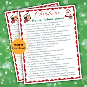 Christmas Movie Trivia Game, Trivia Games, Christmas Activity, Holiday ...