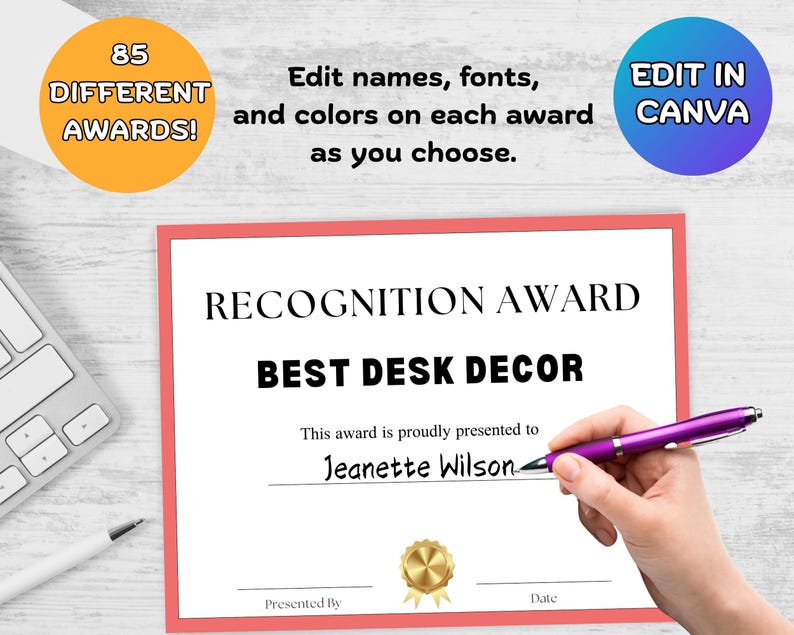 Editable Funny Employee Award Certificates, Certificate Bundle, Staff ...