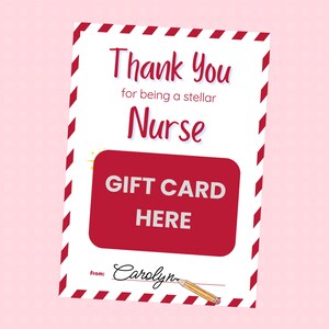 Nurse Appreciation Gift Card Holder, Printable Gift for Nurse, Nurse ...