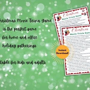 Christmas Movie Trivia Game, Trivia Games, Christmas Activity, Holiday ...